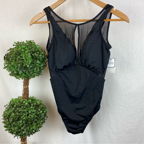 Time and Tru | Swim | Time And Tru Black Full Cover Piece Swim Bathing ...